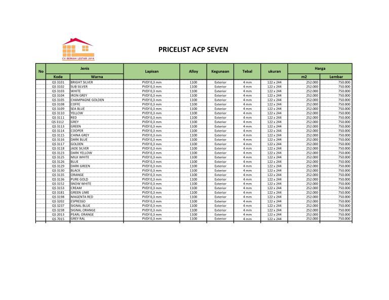 Promosi Harga acp seven 2023